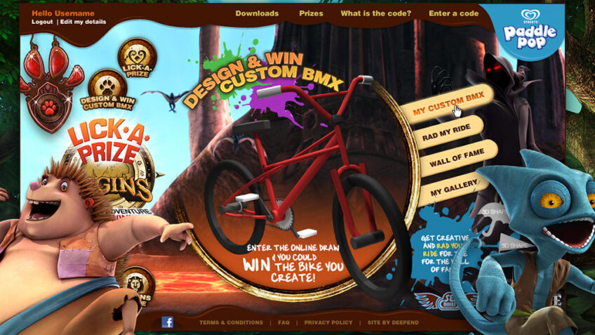 Paddle Pop Begins. Lick-a-prize - 3D Illustration & Flash Development (AS3)